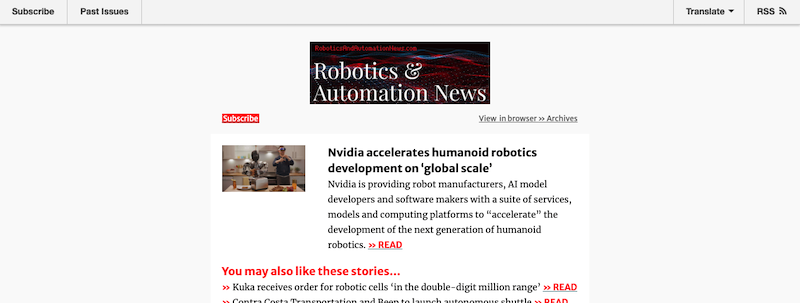 Newsletter – RoboticsAndAutomationNews.com