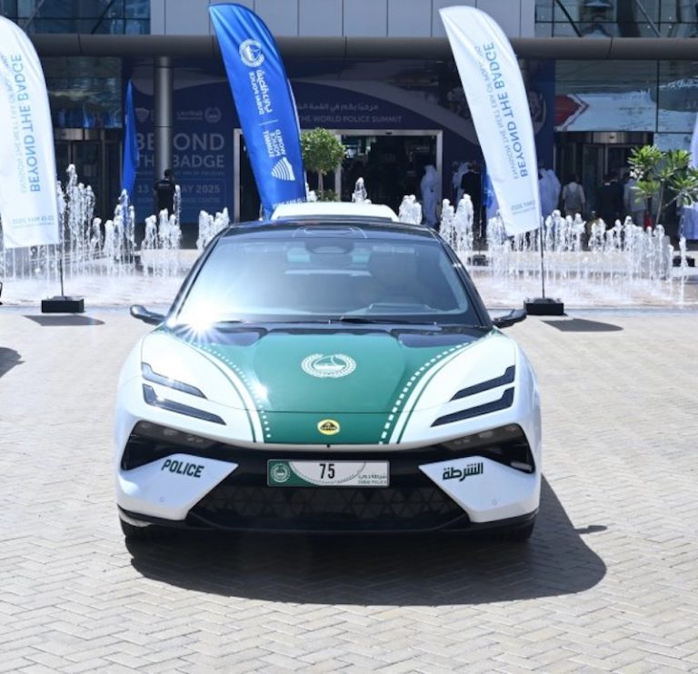 Dubai Police unveils fully-electric Lotus Emeya-S at World Police Summit