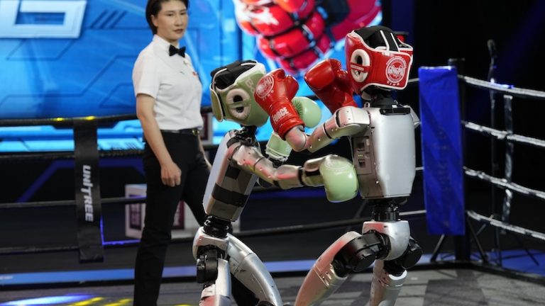 China hosts world’s first live humanoid robot combat tournament