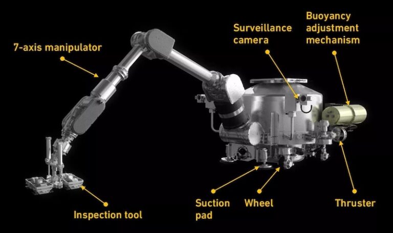 Underwater navigation robot inspects nuclear reactor vessels in Japan